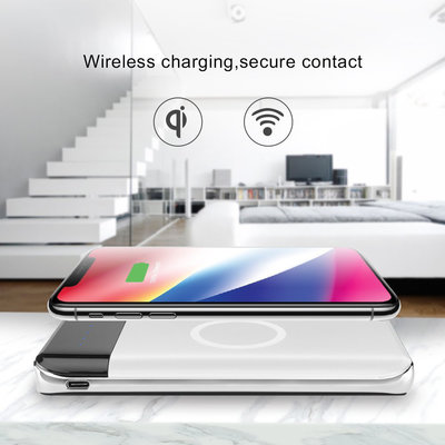 2018 New PC+ABC+ Electroplate Wireless Charger 10000 mAh  Polymer Power Bank