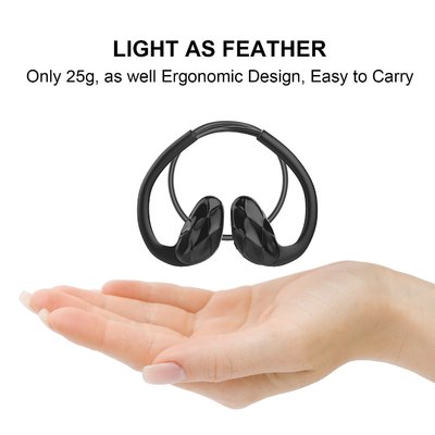 Bluetooth 4.2 Headset Ultra-light Wireless Sport MP3 Headphones with MIC and Volume Control, Built-in 8GB Memory, Sweatp