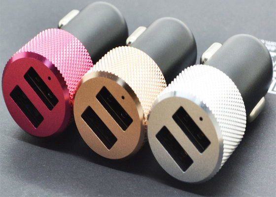 2 Color 4.2A Aluminum USB Car Charger 2 Port Smart Devices Suitable