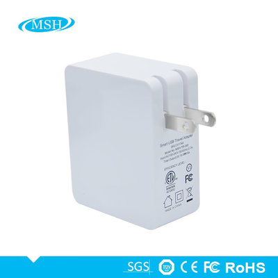 Folding US Plug 4 Ports Multi Port USB Charger Rohs PC ABS Material