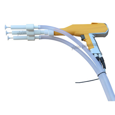Yellow Powder Coating Spray Gun / Electrostatic Paint Gun Customized Size