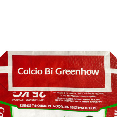 25kg Woven Polypropylene Feed Bags , Block Bottom Plastic Fertilizer Bags