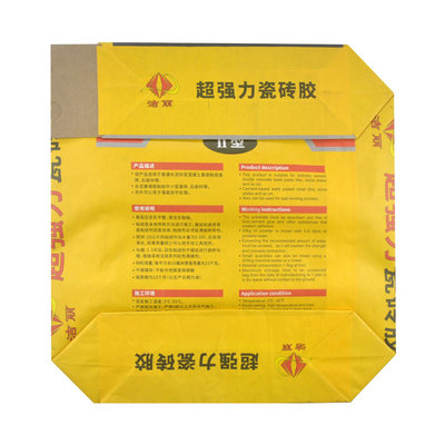 Multiwall Paper External Valve Sack 20kg Tile Grouts Packing Custom Printed