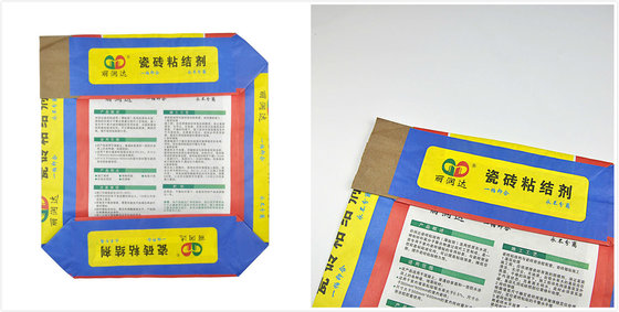Multiwall Kraft Paper Bag With External Valve , Dry Mortar / Cement Packing Bags