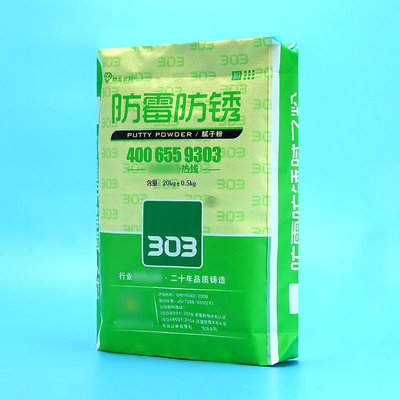 Polypropylene Block Bottom Cement Bags / PP Woven Packaging Bags 20kg 25kg