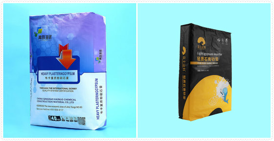 Recycled PP Woven Block Bottom Valve Bag , Cement Materials Packing Bags