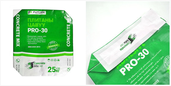 Concrete Materials Square Bottom PP Valve Bag , Polypropylene Cement Bags