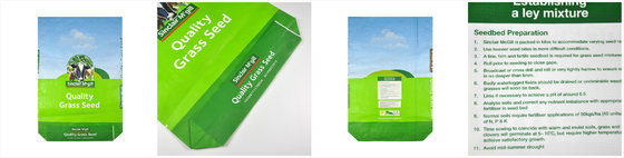 Eco Friendly BOPP Laminated Bags , Polypropylene Packaging Bags For Grass Seed