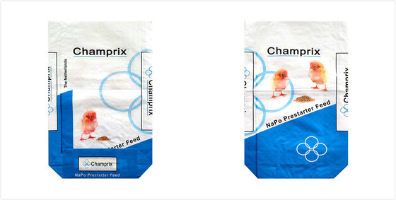 25kg Square Bottom BOPP Laminated Bags / Woven Polypropylene Feed Bags Customized