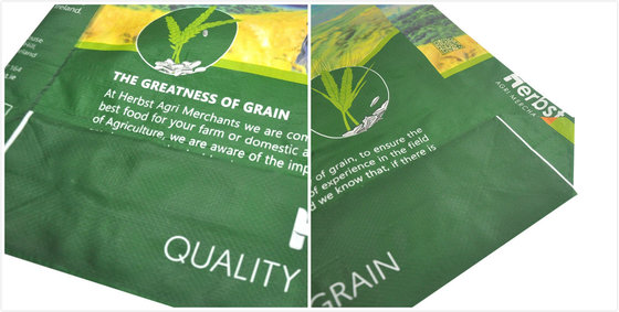 PP Woven Block Bottom Packing Bags 25kg , Grass Seed Woven Polypropylene Sacks
