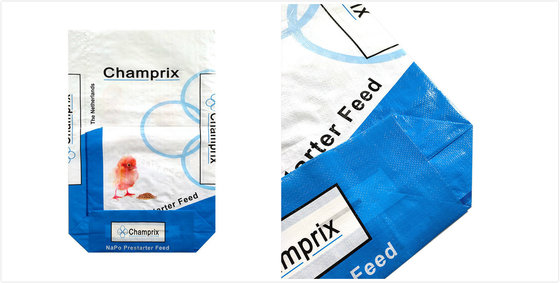 25kg Square Bottom BOPP Laminated Bags / Woven Polypropylene Feed Bags Customized