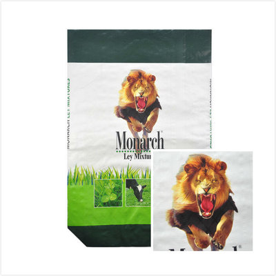 Woven Polypropylene Bag Square Bottom 25kg ,  Animal Feed Sacks Customized Logo
