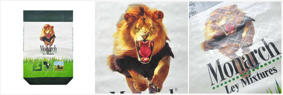 Woven Polypropylene Bag Square Bottom 25kg ,  Animal Feed Sacks Customized Logo