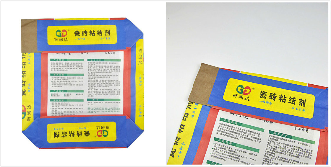 Multiwall Kraft Paper Bag With External Valve , Dry Mortar / Cement Packing Bags