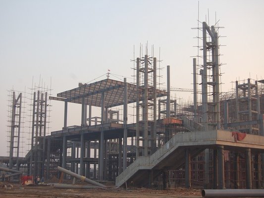 Painting Q235B 35m SEPS Panel Steel Structure Warehouse