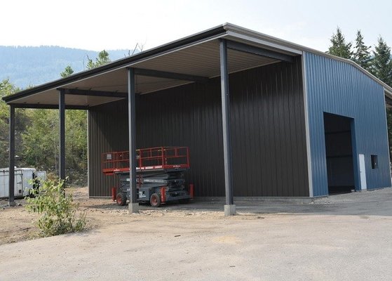 Small Storage Prefab Steel Structure Building Warehouse With Two Cantilever Shed