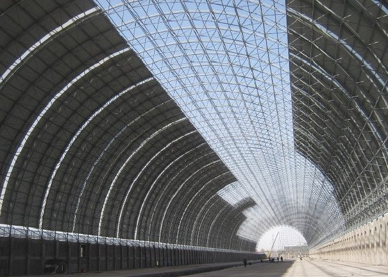 Lightweight Steel Space Frame Structures Roof Train Parking Lot Shade Structures