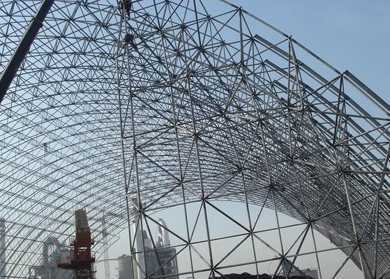 Prefabricated Steel Space Frame Structures / Architecture Chemical Plant Coal Shed