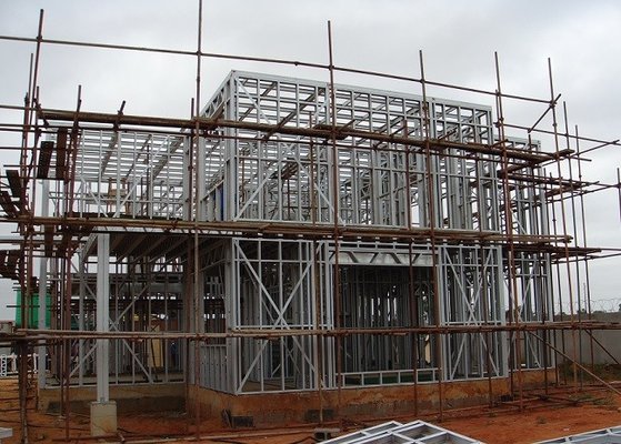 Galvanized Ready Made Steel Structure Villa , Two Story Prefabricated Luxury Villas
