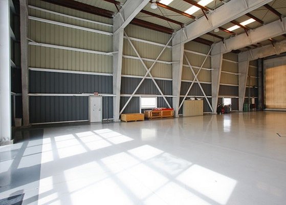 Two Spans Metal Hangar Buildings / Steel Portal Frame Prefab Hangar Buildings