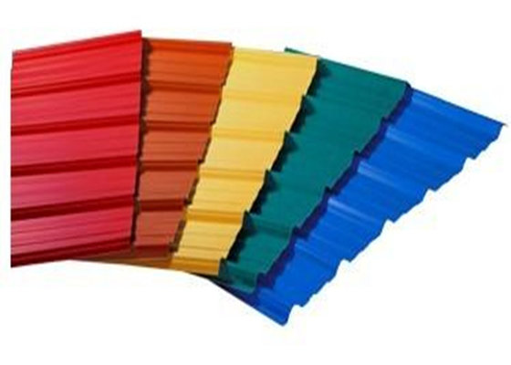 Colour Coated Corrugated Roofing Sheets / Pre - Painted Galvanized Steel Sheet