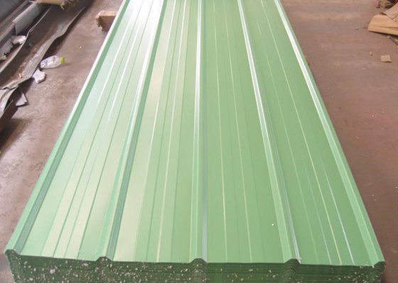 SPCC Zinc Corrugated Steel Sheets Color Coated Roofing Sheet In Green , Orange