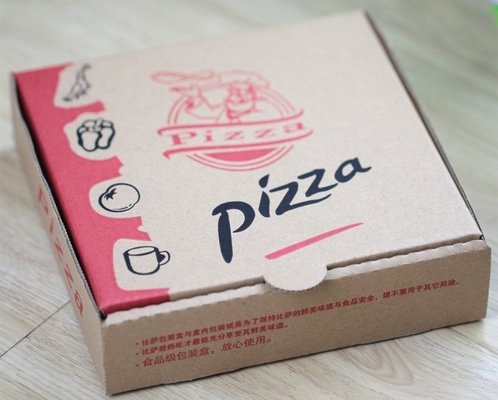 食品等級の段ボール箱、ブラウン/白いクラフト紙ピザ箱