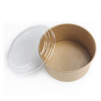 Disposable packaging box great capalibity round kraft paper fast food soup bowl with top lid supplier
