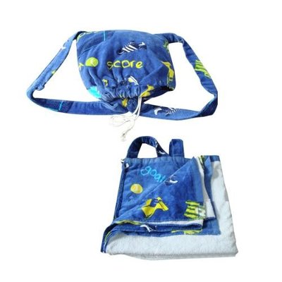 Cotton Beach Towel With Self Tote Bag