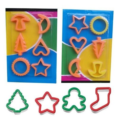 6 pcs set Christmas Themed Cookie Cutters,Holiday Plastic Cookie Cutter