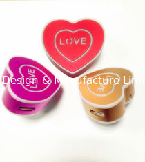China heart shaped USB car charger supplier