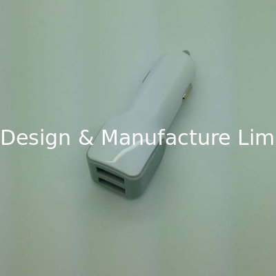 white black USB car charger with 2 usb ports supplier