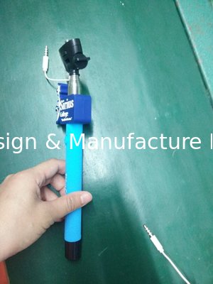 Custom design logo pvc/rubber/silicon Cable Wired Selfie Handheld Stick Monopod ,cartoon wired Selfie Stick supplier