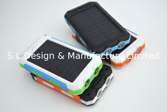 waterproof SOS led light 10000mah solar power bank with buckle supplier