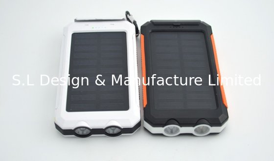 waterproof SOS led light 10000mah solar power bank with buckle supplier