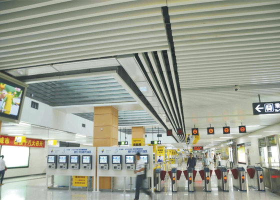 Corrosion resistance U-shaped Linear Metal Ceiling Silver , Aluminum Architectural Panels