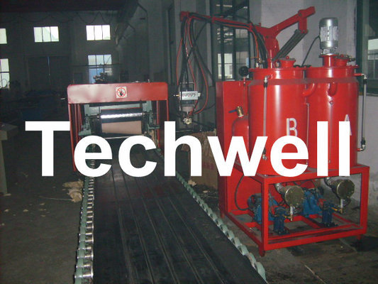 Aluminium Foil & Steel Sheet PU Sandwich Panel Machine With Rubber Belt Conveyor