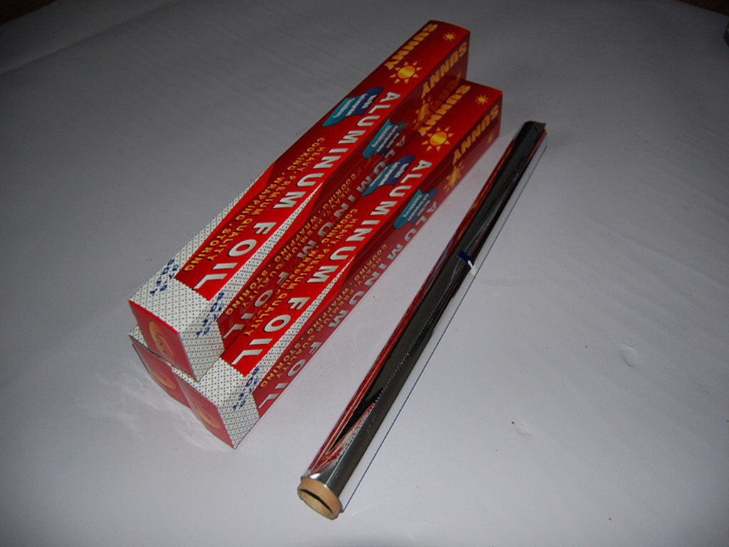 Customized heavy duty aluminium foil roll 50m 100m for cold storage , microwave oven use