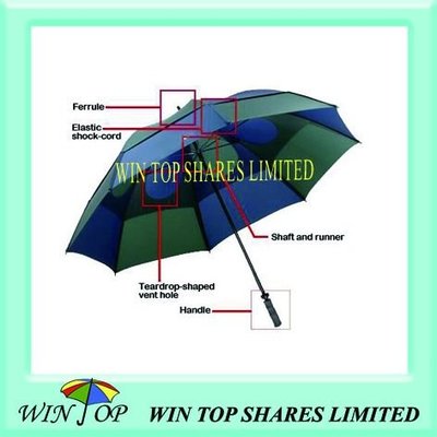 China 30" Blue and Green Hurricane Umbrella supplier
