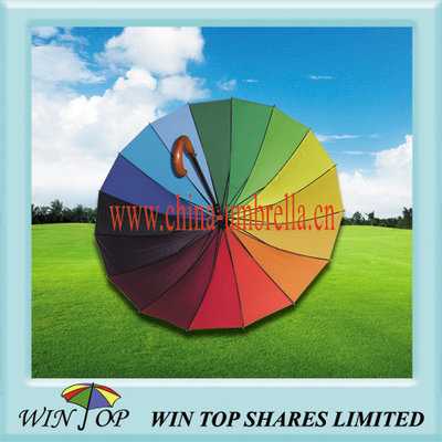 China Auto Straight Rainbow 16 Tone Umbrella supplier