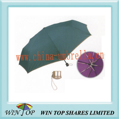 China 21" Mini Folding Umbrella with 2 Colors Coating supplier