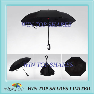 China Creative 2 layers hand free windproof reverse Umbrella supplier