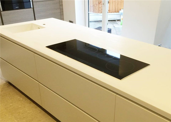 Solid Surface Polishing Quartz Stone Table Top For Kitchen Countertops / Benchtops