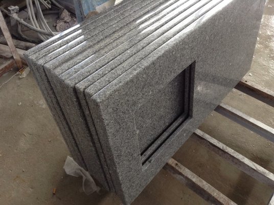 Custom Grey Rock Quartz Kitchen Countertops Materials / Engineered Quartz Stone Slabs