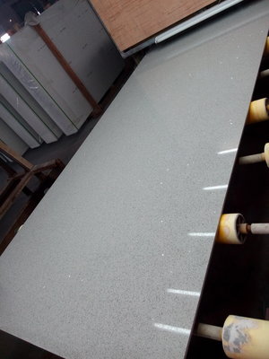 Custom Size Black Quartz Floor Tiles Stone For Commercial Projects