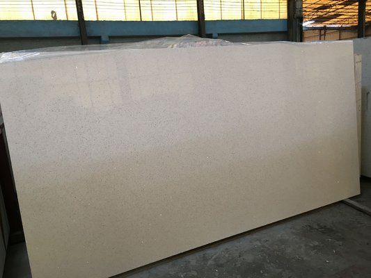 White Mirror Countertop Artificial Quartz Stone Custom Size