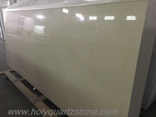 High Glossy Pure Quartz Solid Surface Countertop Almond Rocca