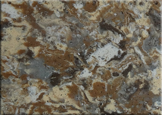 Golden Vein Granite Engineered Quartz Stone Countertops Bathroom Decoration Materials