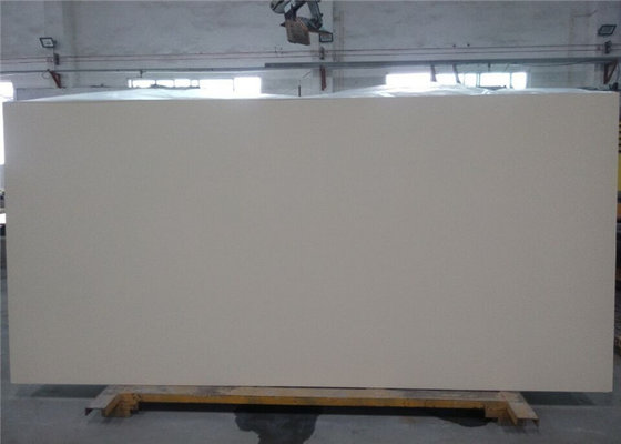 Engineered Quartz Rocks Water Resistant Pure Beige Artificial Quartz Stone Big Slabs