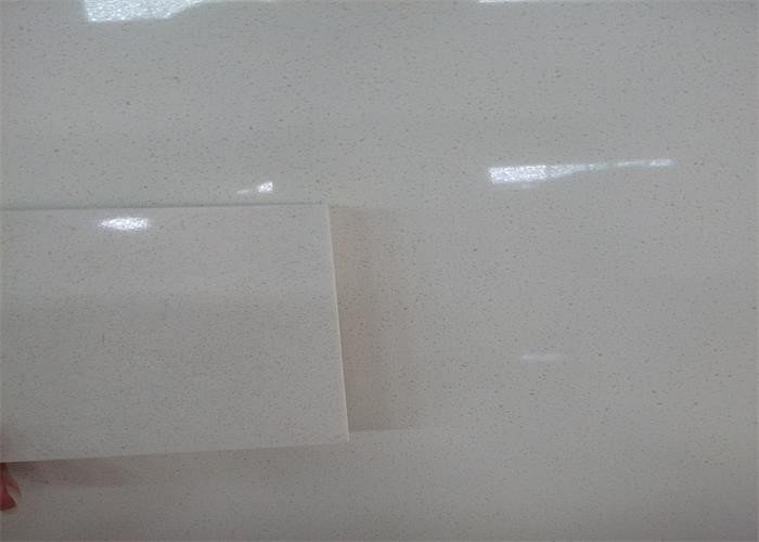 Custom Made White Quartz Stone Slabs For Kitchen Countertop Materials / Benchtops